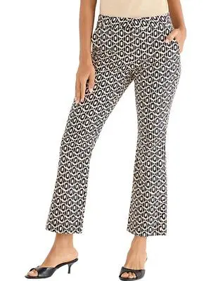 NIC+ZOE Lacy Diamonds Plaza Demi Bootcut Pants - Black Multi