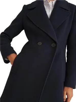HOBBS LONDON Tailored Double Breasted Coat - Navy