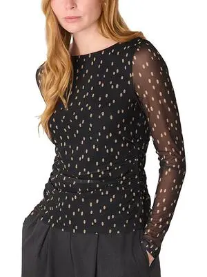 Whistles Mesh Top - Black/multi