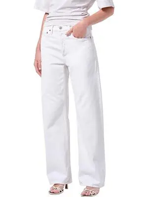 AGOLDE Arc High Rise Loose Wide Leg Jeans - Chalk White