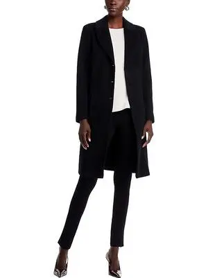 Chiara Boni La Petite Robe Belted Wool Blend Coat - Black