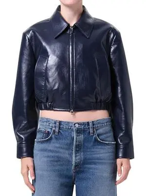 AGOLDE Nahla Cropped Jacket Navy