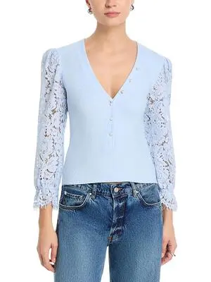 Generation Love Mckenna Lace Top - Light Blue