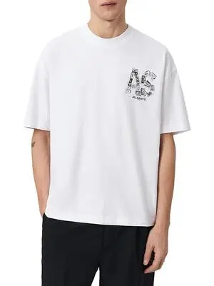 ALLSAINTS Logo Graphic Oversized Tee - Optic White
