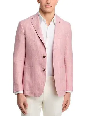 Bloomingdale'S Linen Melange Regular Fit Jacket - Coral