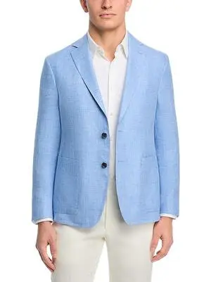 Bloomingdale'S Linen Melange Regular Fit Jacket - Light Blue