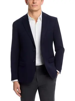 Bloomingdale'S Textured Solid Regular Fit Classic Jacket - Navy