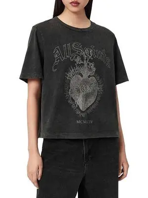 ALLSAINTS Sabbath Lisa Tee - Washed Black
