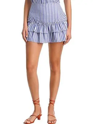 CONIGLIO PALM BEACH Cinch Back Mini Skirt - Pacific Blue Stripe
