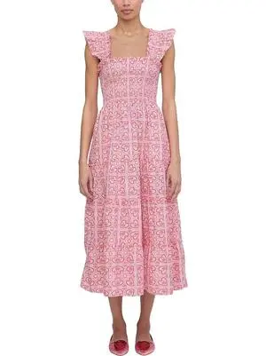 Hill House Home The Ellie Nap Dress - Red Patchwork Doily Heart