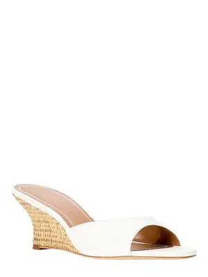 Staud Brigitte Leather Wedge Sandals - Paper Natural