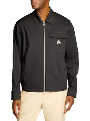 Moncler Cotton-blend Gabardine Shirt Jacket - Black