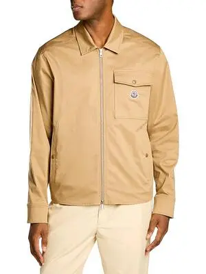 Moncler Cotton-blend Gabardine Shirt Jacket - Cognac