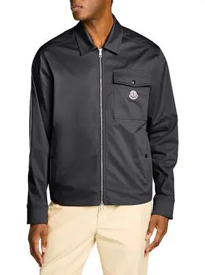 Moncler Cotton-blend Gabardine Shirt Jacket - Navy