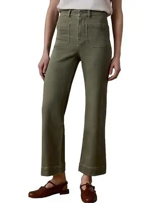 Faherty Brand Stretch Terry Patch Pocket Ankle Pants - Island Olive