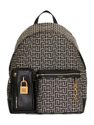 Balmain Pulse Monogram Jacquard Backpack - Black