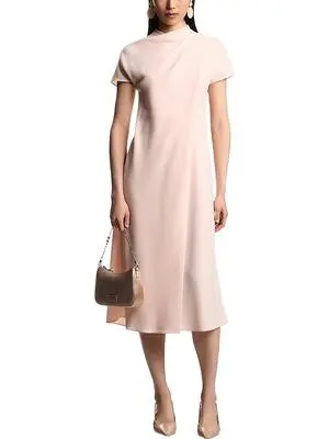 Emporio Armani Pleated Shoulder Draped Dress - Light Pink