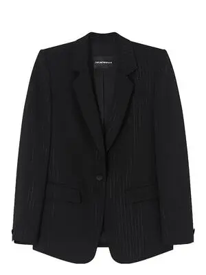 Emporio Armani One Button Blazer - Solid Black