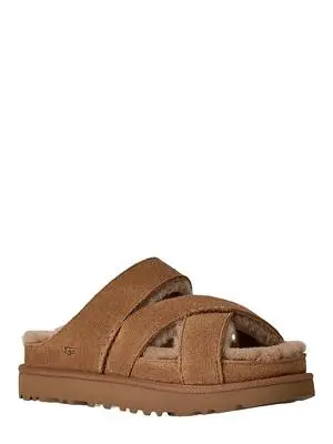 UGG Greenport Cross Strap Slides - Chestnut