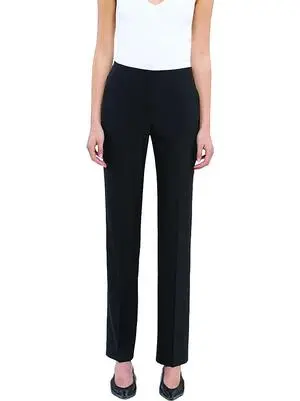 Another Tomorrow Classic Straight Leg Trousers - Black