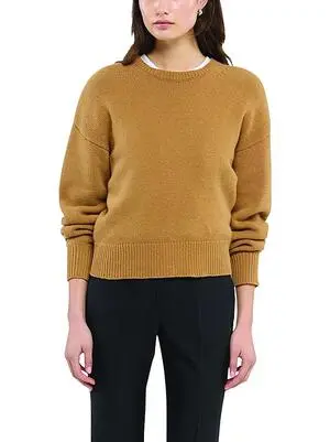 Another Tomorrow Cashmere Knit Sweatshirt - Camel