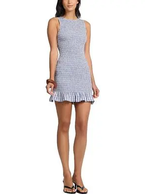 Onia Air Linen Smocked Boatneck Dress - Multi