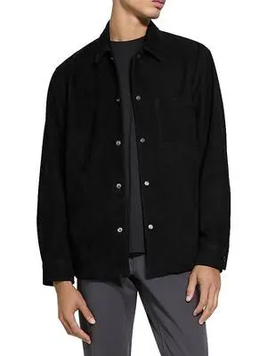 Theory Suede Snap Overshirt - Black