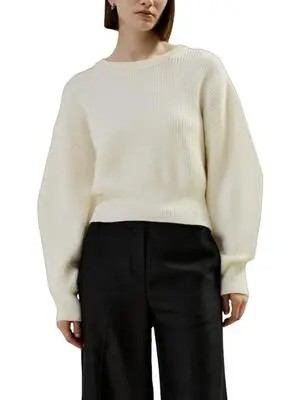 Lilysilk Round Neck Merino Wool Sweater - White