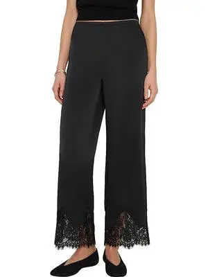 REFORMATION Carolina Silk Pants - Black
