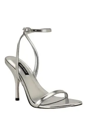 Nine West Villo Ankle Strap Sandals Silver