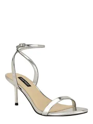 Nine West Waltz Ankle Strap Sandal - Silver