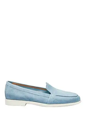 Santoni Seta Suede Loafer - Light Blue