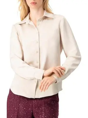 IVONNE Long Sleeve Button-up Shirt - Ivory