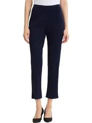 Ming Wang Knit Straight Leg Ankle Pants - Indigo