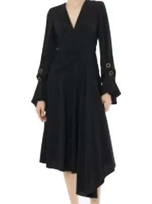 GIZIA Pleated Midi Dress - Black