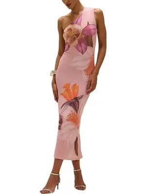 PatBO Sirena Embellished One Shoulder Dress - Pink