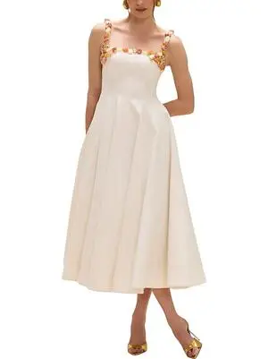 PatBO Gabriela Embellished Midi Dress - Off White