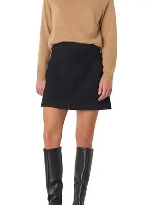 Whistles Suede A-line Mini Skirt - Black
