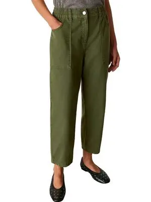 Whistles Relaxed Fit Tessa Trousers - Khaki