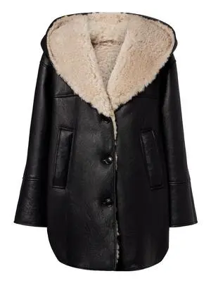 Alaïa Shearling-lined Leather Coat - Black