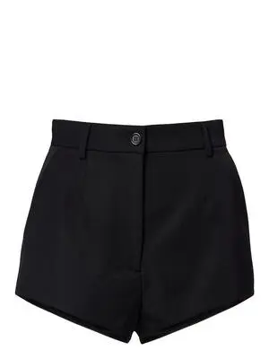Dolce & Gabbana Virgin Wool Gabardine Micro Shorts - Black