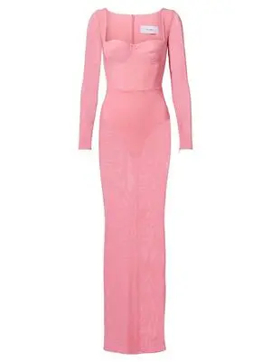 Alex Perry Semi-sheer Mesh Gown - Pink