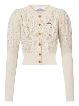 VIVIENNE WESTWOOD Ella Pointelle Cotton Cardigan - White