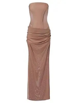 Alex Perry Semi-sheer Strapless Gown - Pink