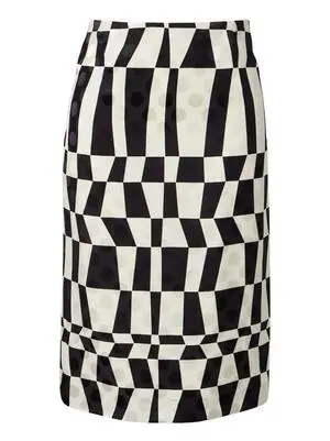 Dries Van Noten Printed Pencil Skirt - Black