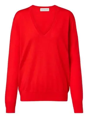 Dries Van Noten Wool V-neck Sweater - Red