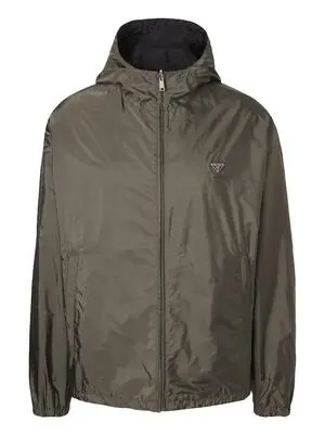 Prada Re-nylon Reversible Leather-trimmed Jacket - Green