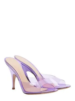 GIANVITO ROSSI 95 Leather-trimmed Pvc Mules - Purple