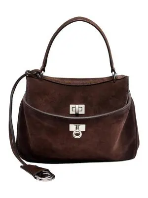 Balenciaga Rodeo Mini Suede Top-handle Bag - Brown