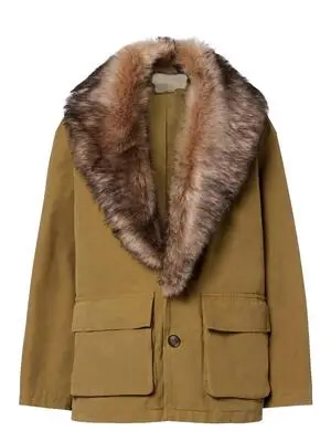 NILI LOTAN Ronay Shearling-trimmed Parka - Green